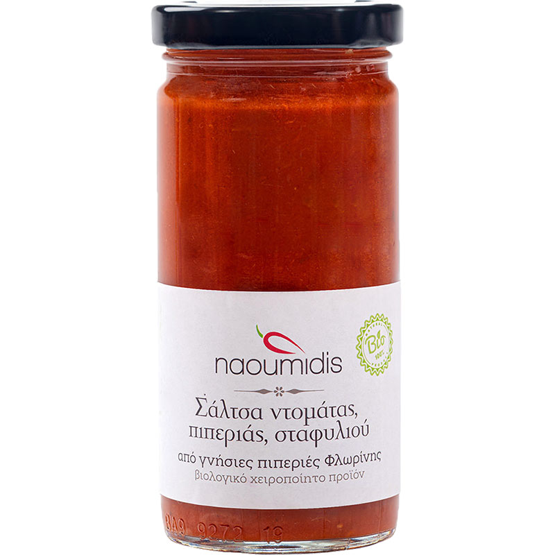 Σαλτσα Πιπεριας Τοματας & Σταφυλιου Bio Ναουμιδης 260gr - GoNatural eshop