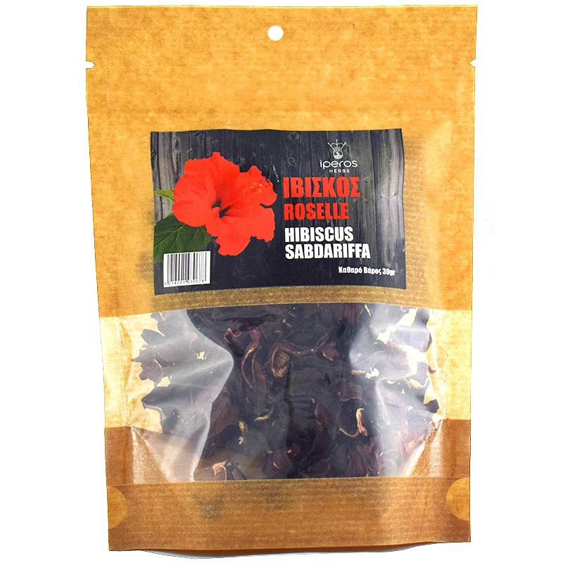 Ιβίσκος Hibiscus sabdariffa Iperos Herbs Hibiscus 30gr - GoNatural eshop